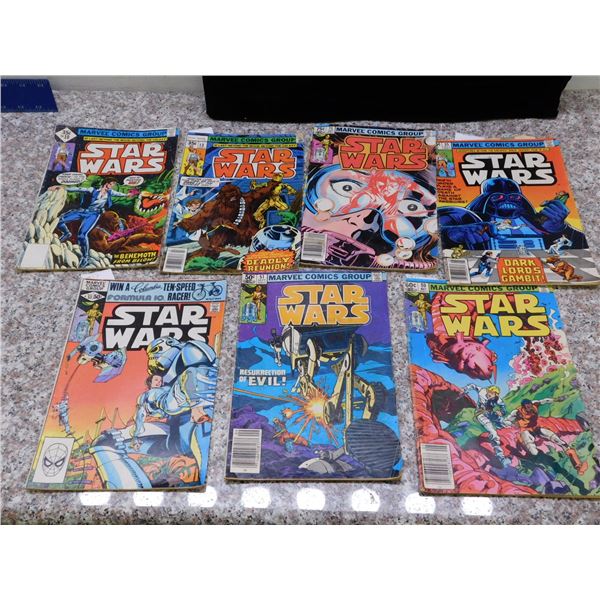 Lot of 7 Vintage Star Wars Marvel Comic Books Ranging From #10-75