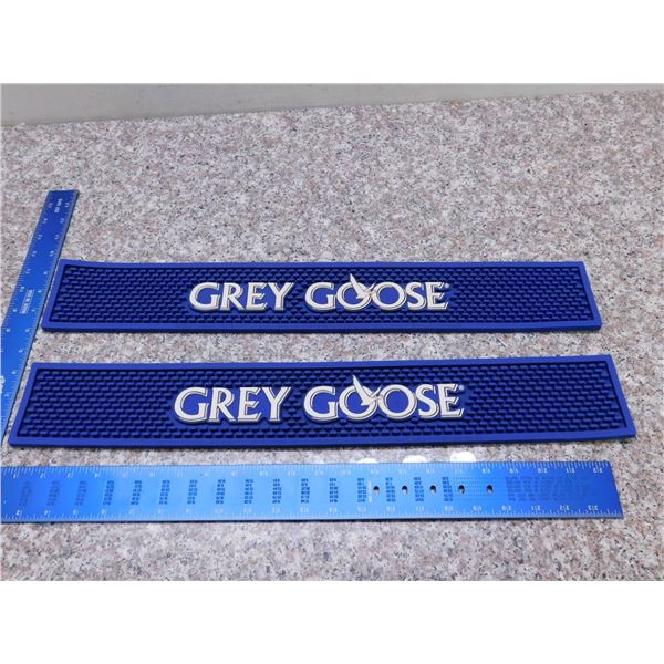 Lot of 2 Grey Goose Bar Mats Spill Mats Rubber