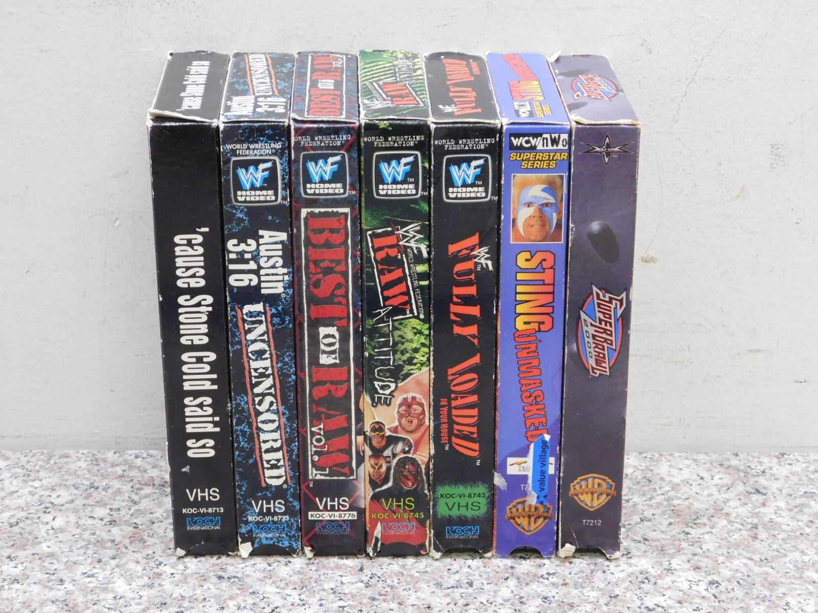 Lot of 7 WWF WCW VHS Wrestling Tapes