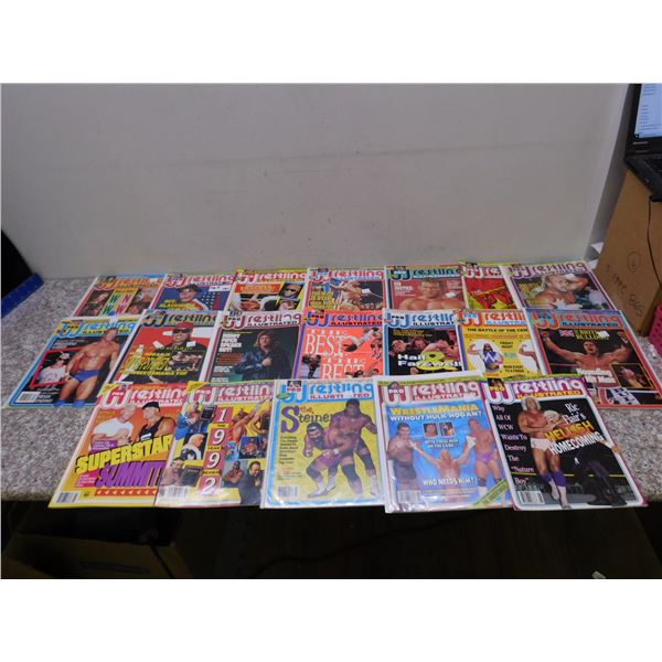 Lot of 19 Vintage Wrestling Magazines "Pro Wrestling Illustrated" 1991-93