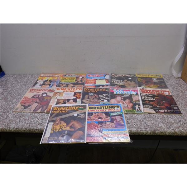 Lot of 12 Misc Vintage Wrestling Magazines 1970s