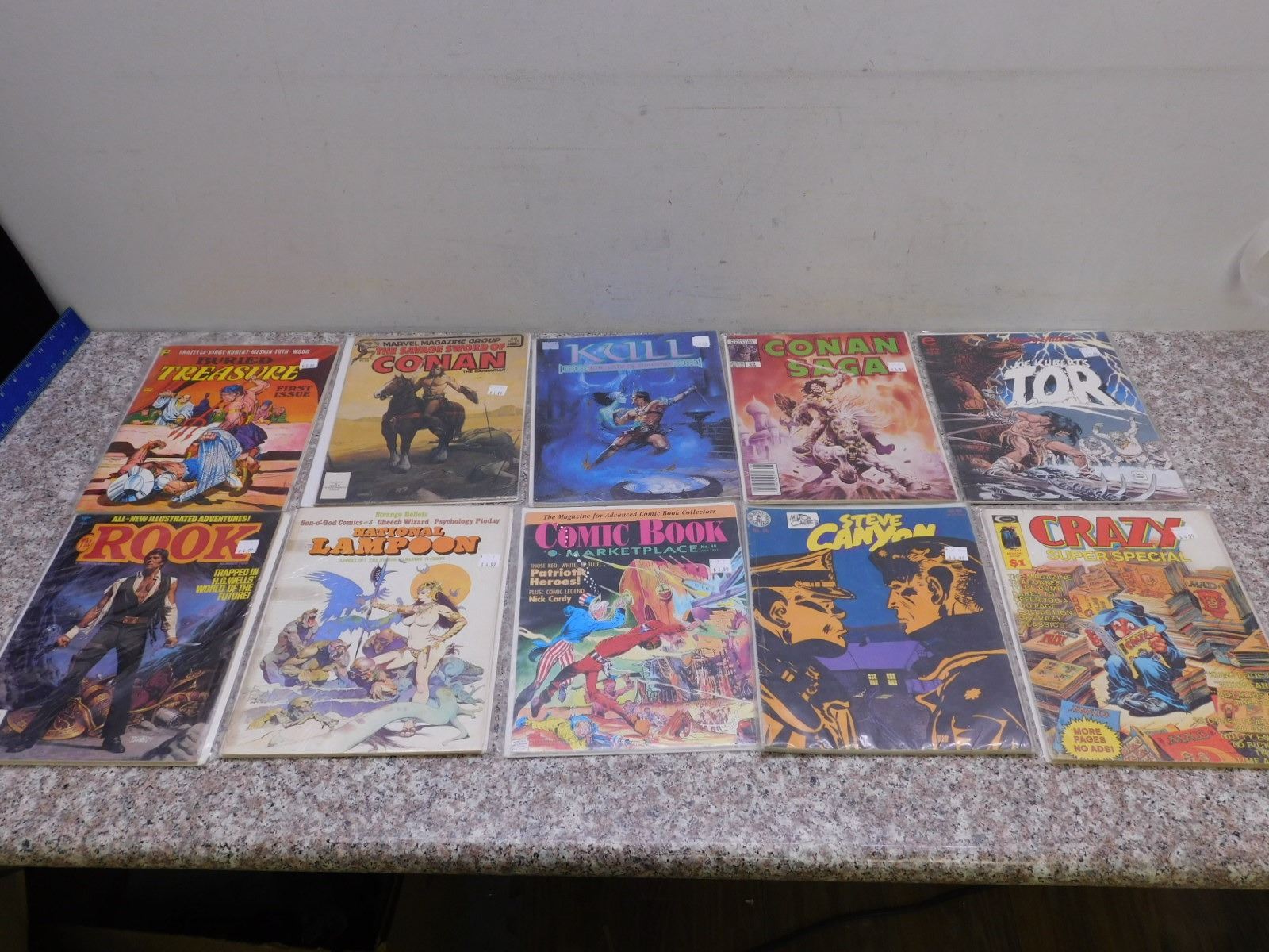 Lot of 10 Vintage Comic Books Conan Tor Kull Frank Franzetta Kirby Kubert