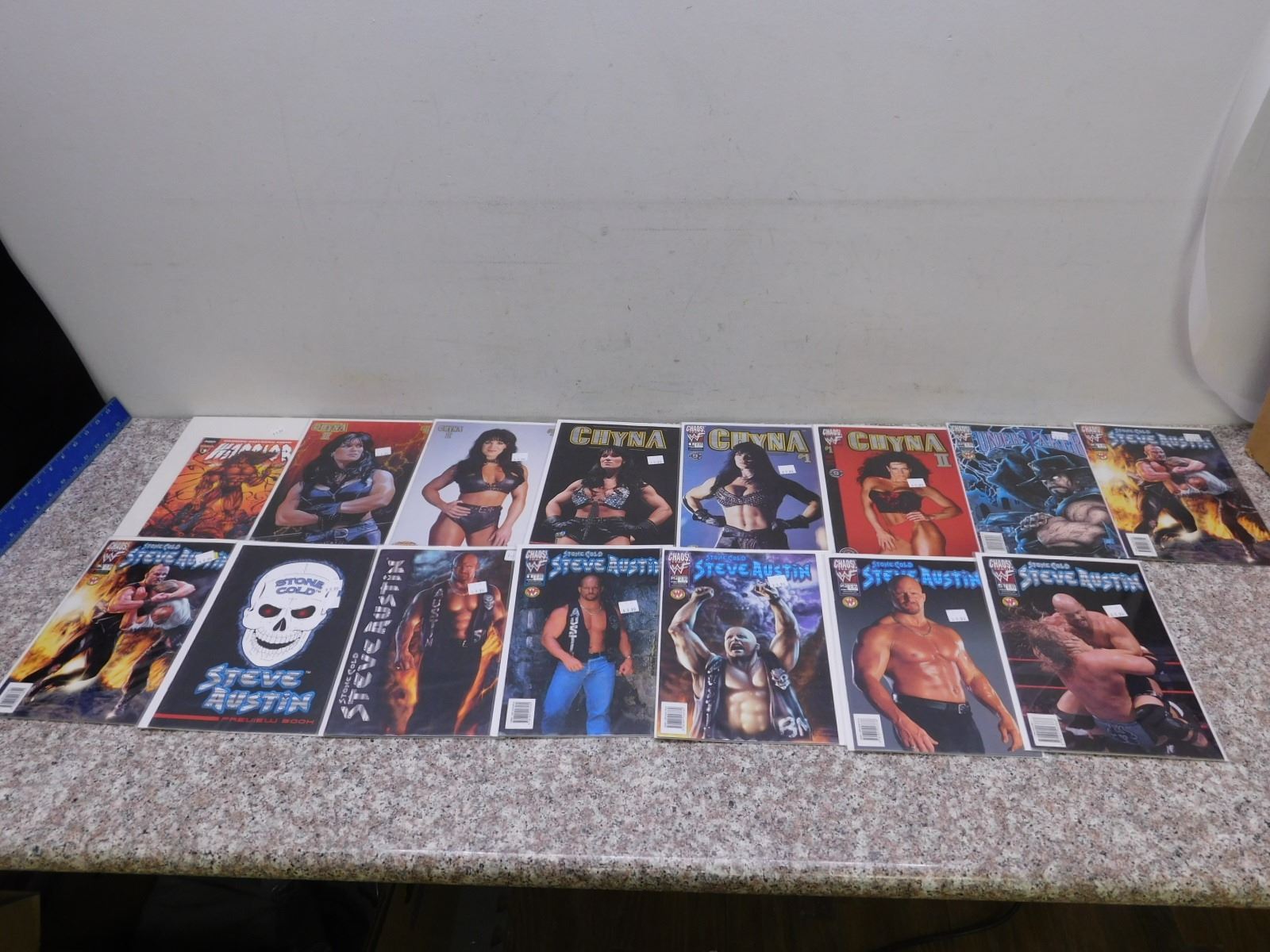 Lot of 15 WWE WWF Chaos Comics Wrestling Comic Books Chyna Undertaker ...