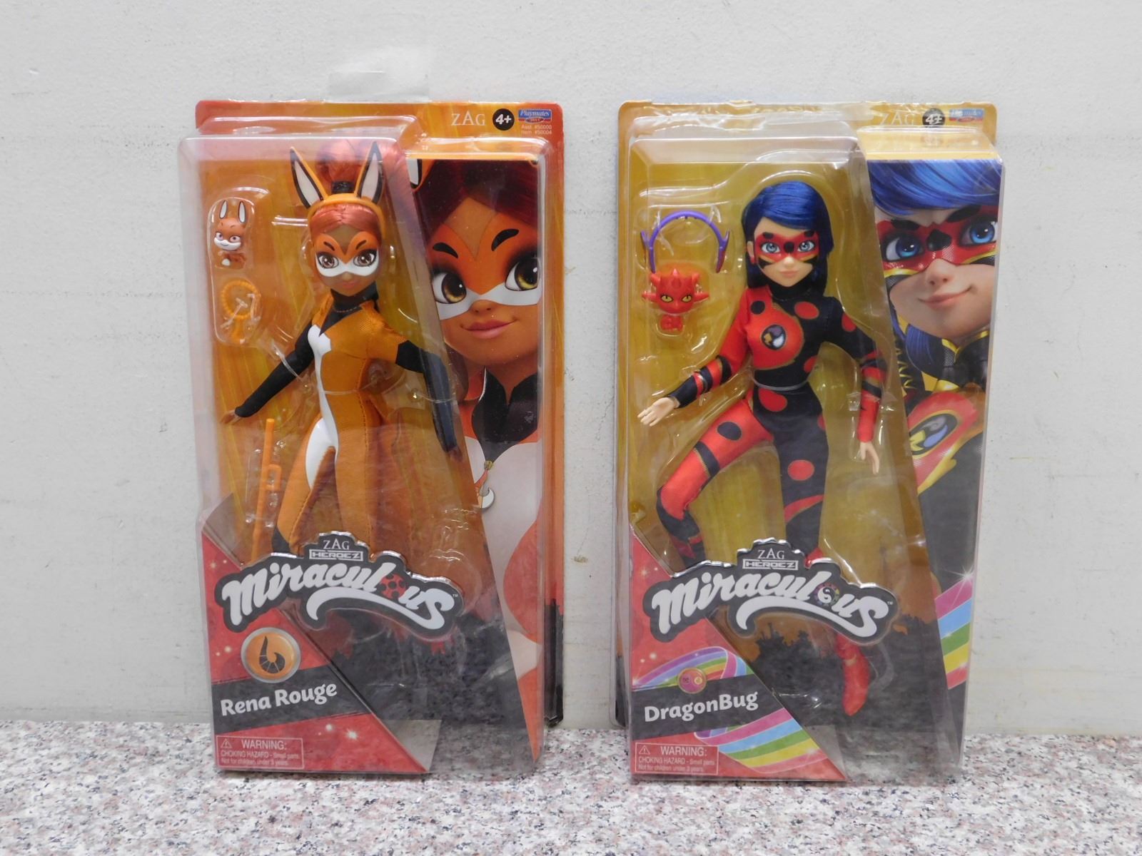 Lot of 2 Miraculous Ladybug Zag Heroes DragonBug Rena Rouge Dolls NEW