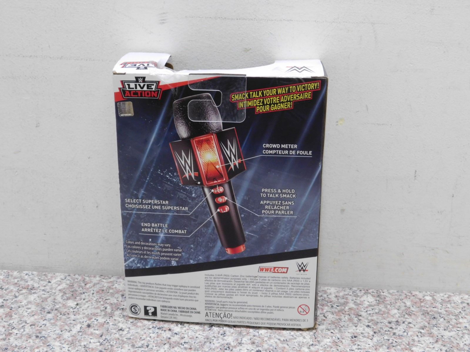 WWE WWF Live Action Battle Microphone Combat Toy Challenge Superstars