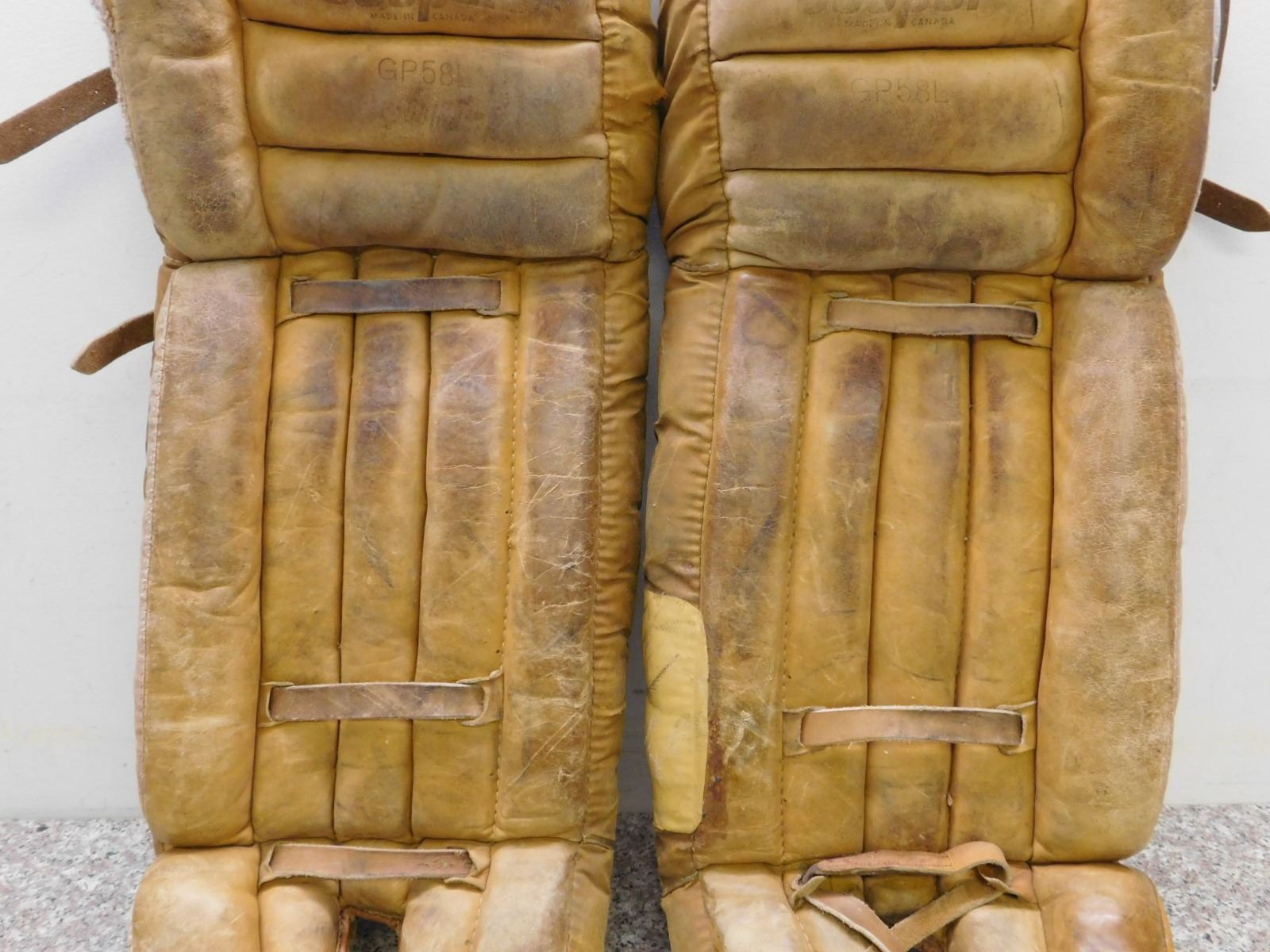 Vintage Cooper GP58L Leather Goalie Pads Made in Canada