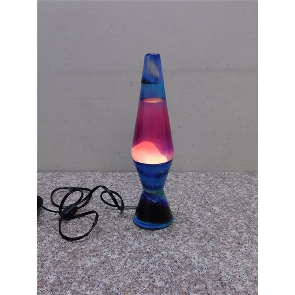 Retro Y2K Lava Lamp Pink Light Blue Mountains and Starry Sky Pattern ...