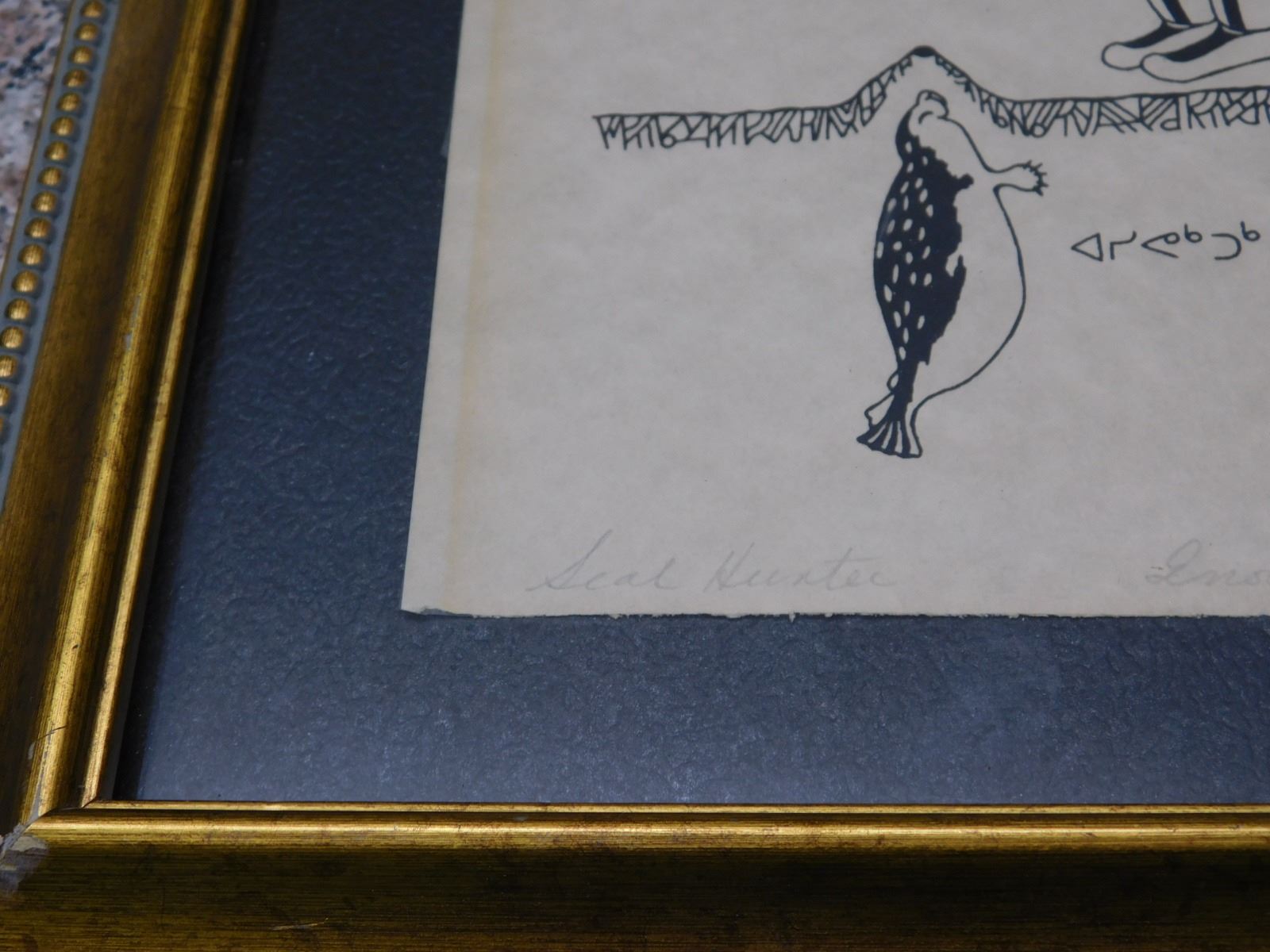 Seal Hunter by Enook Manomie Art Card Print Framed Aboriginal ...