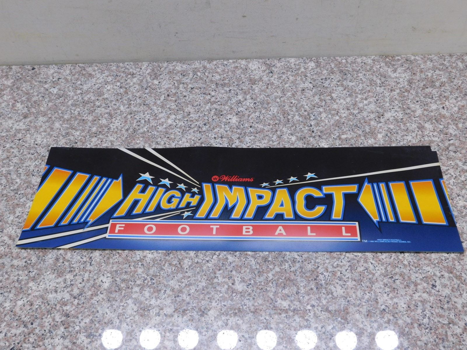 Arcade Machine Logo Panel Williams High Impact Football 1990 Vinyl ...