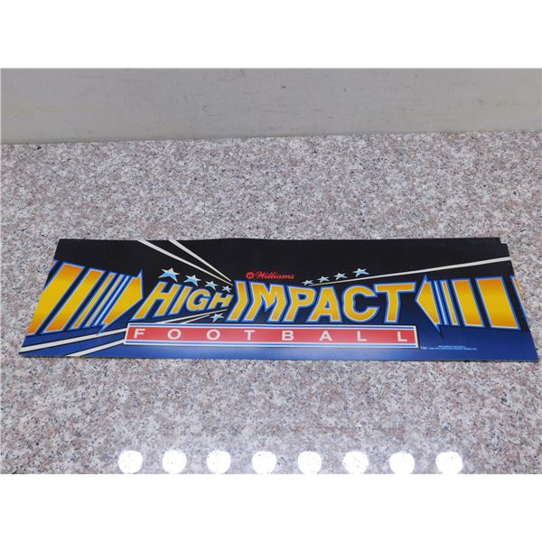 Arcade Machine Logo Panel Williams High Impact Football 1990 Vinyl ...