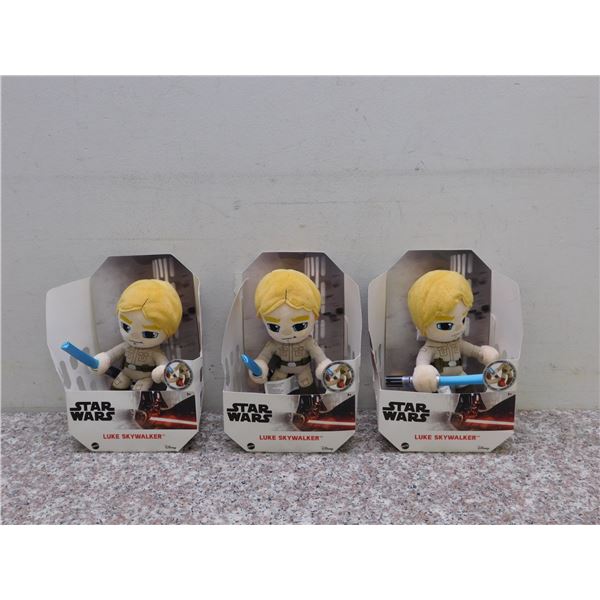 Lot of 3 Luke Skywalker Plushies Mattel 2021 NEW