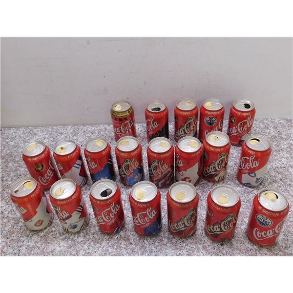 Lot of 20 NHL Coca Cola Cans 1990s - 2000s Hockey