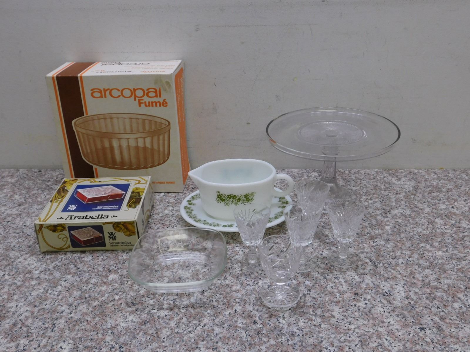 Lot of 10 Vintage Kitchen Items Pyrex Arabella Arcopal Glass Dish ...