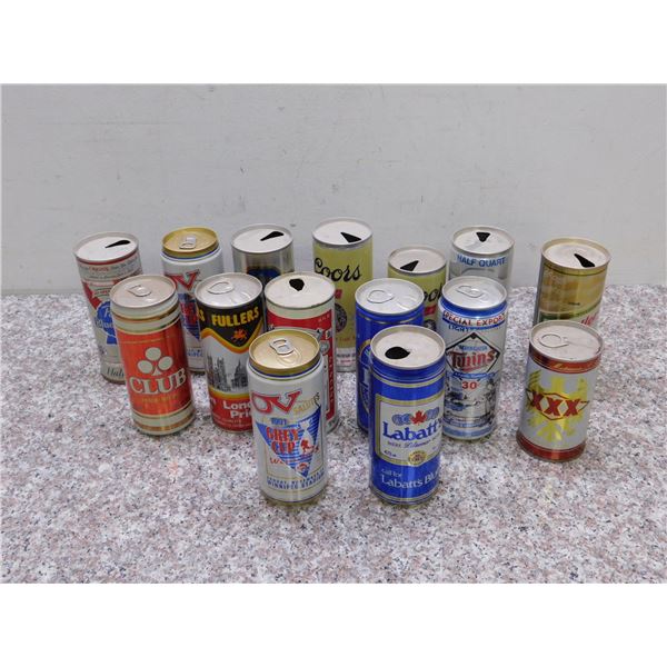 Lot of 15 Coors Pabst Labatt Beer Cans Vintage Steel and Aluminum Cans ...