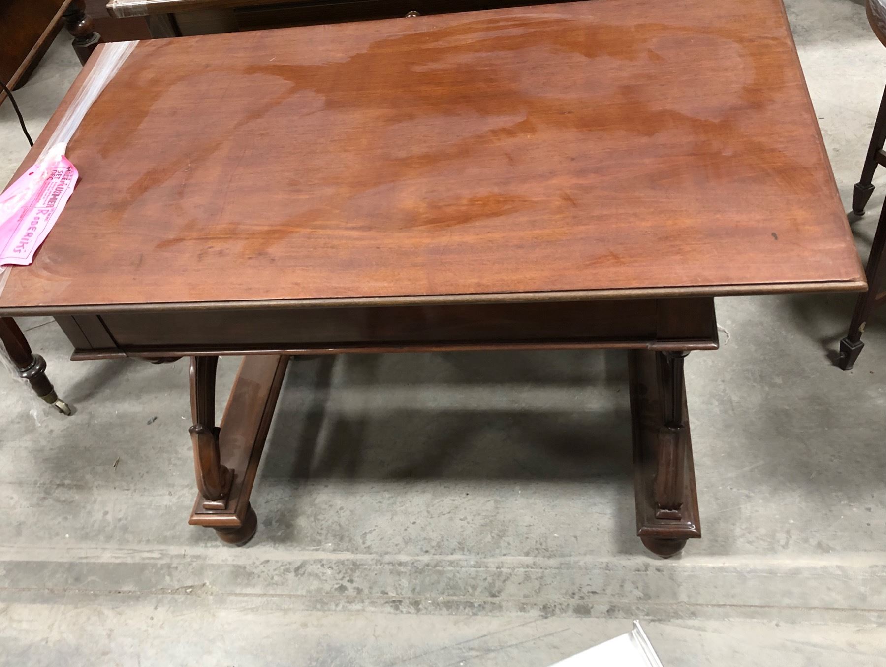 Group of 2 vintage tables - includes vintage work table (approx 44" x ...