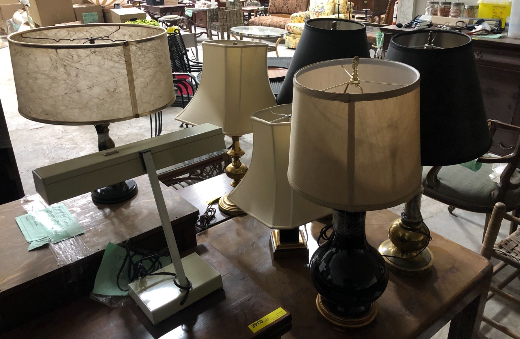 Group of 7 vintage styled lamps