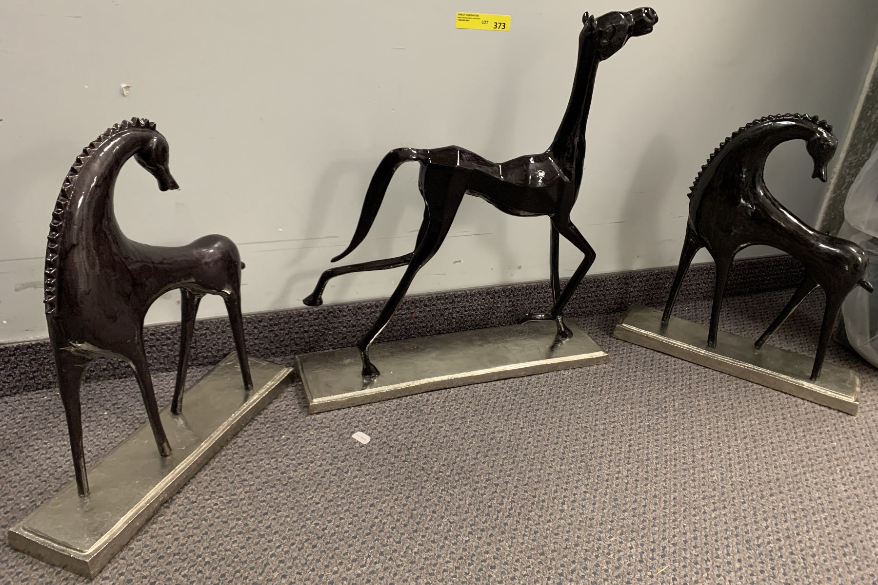 Set of 3 new Moe's Home Collection aluminum decorative table top figurines