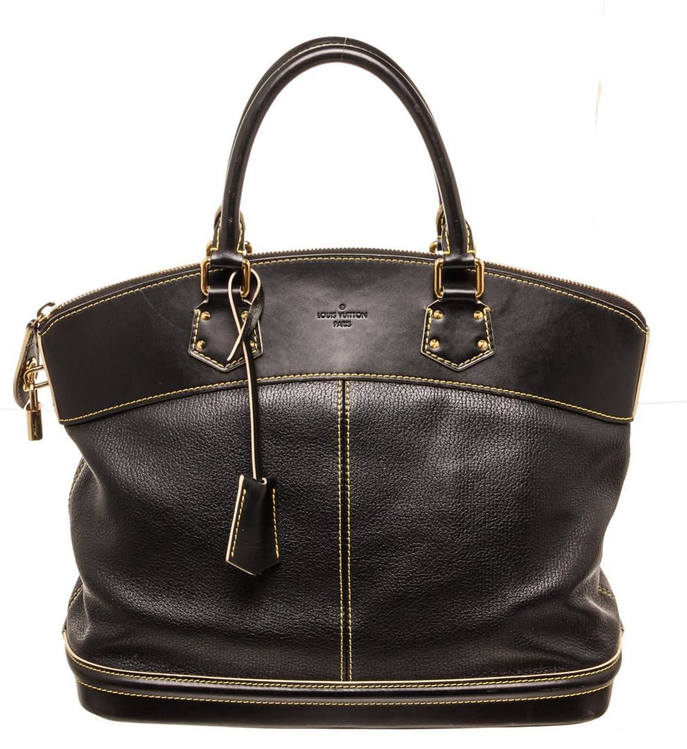 Louis Vuitton Black Suhali Leather Lockit MM Satchel Bag
