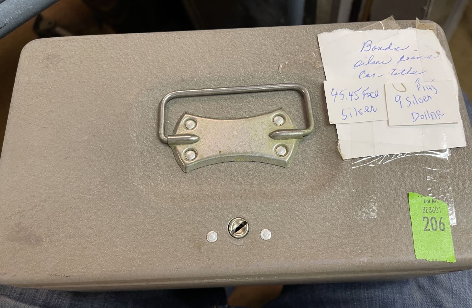 Silver Coins Strong Box Treasure Trove, $45.50 Face plus 9 Silver Dollars.