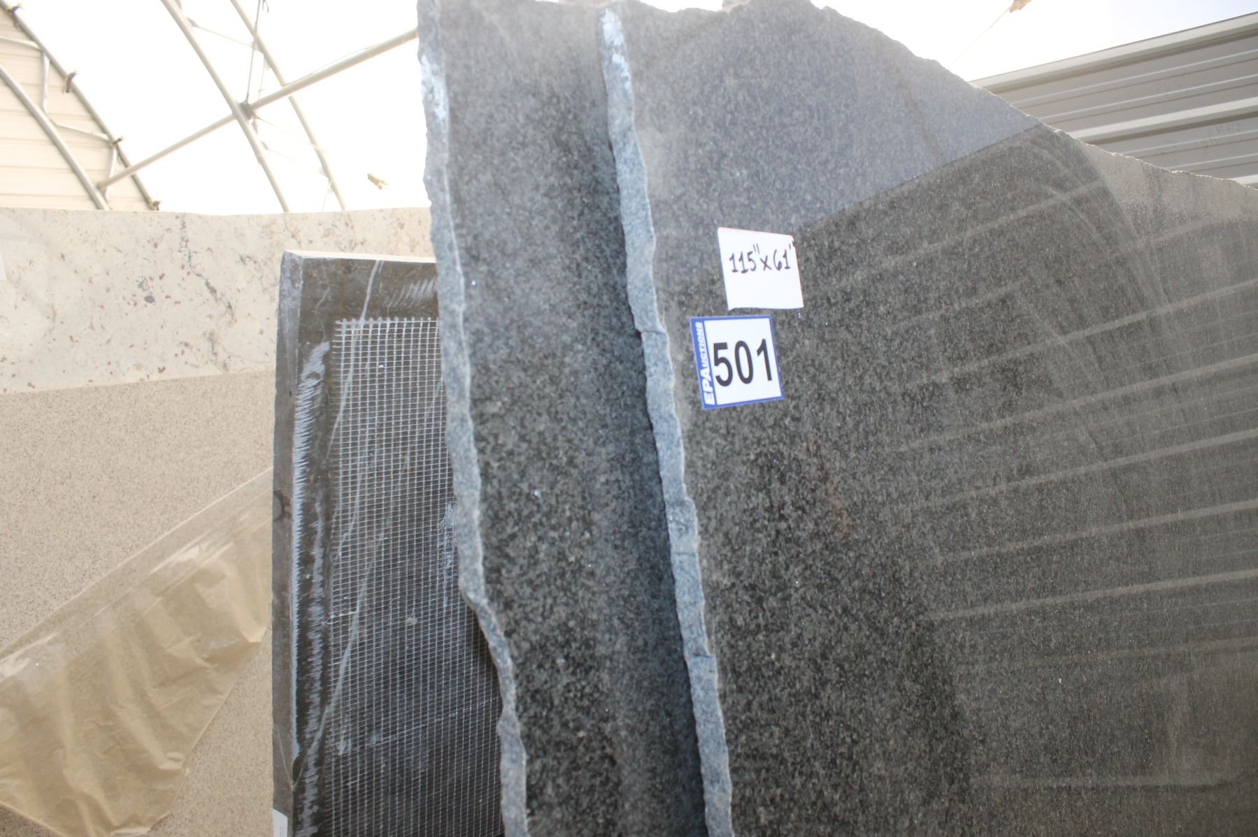 4- Full slabs, Approx. 115" x 61" x 3/4" thick, Nero Impala Granite (so ...