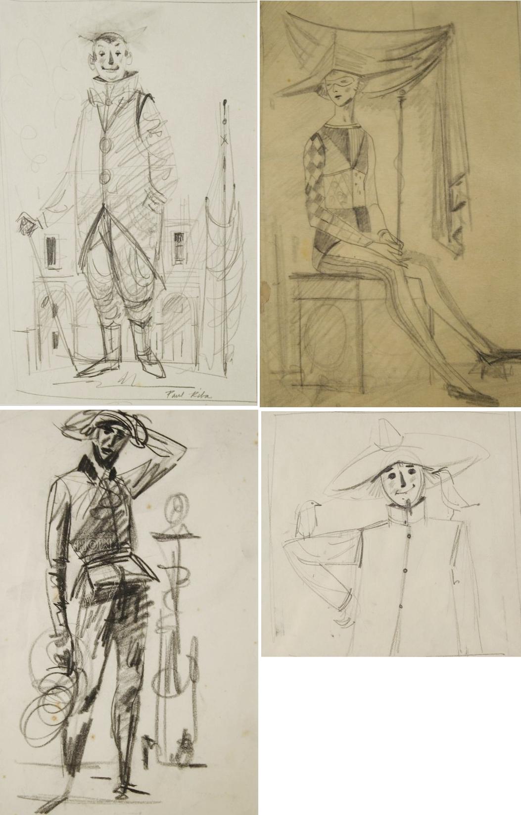 Paul Riba (1912-1977) A Group of Four Figural Studies Depicting a ...