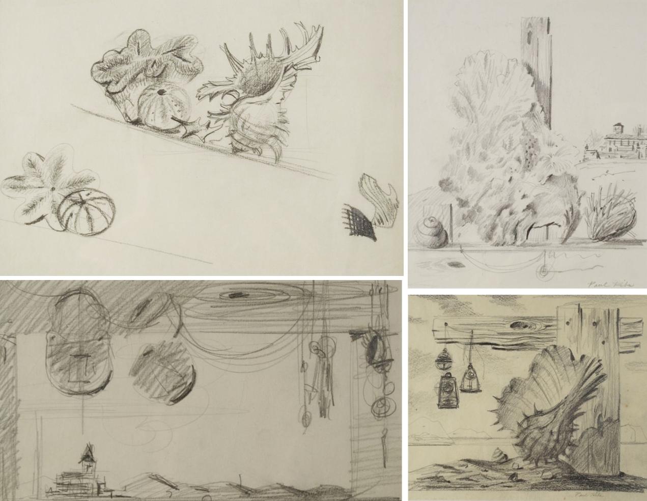 Paul Riba (1912-1977) A Group of Four Beach Themed Still Life Studies ...