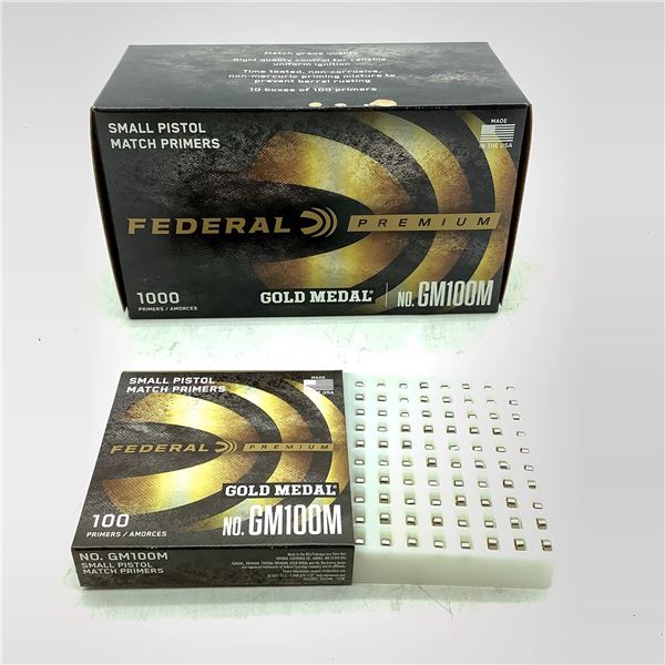 Federal Gold Medal Small Pistol Match Primers, 1000 Qty