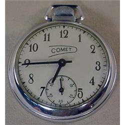 VINTAGE INGRAHAM COMET POCKET WATCH - Seems to Run