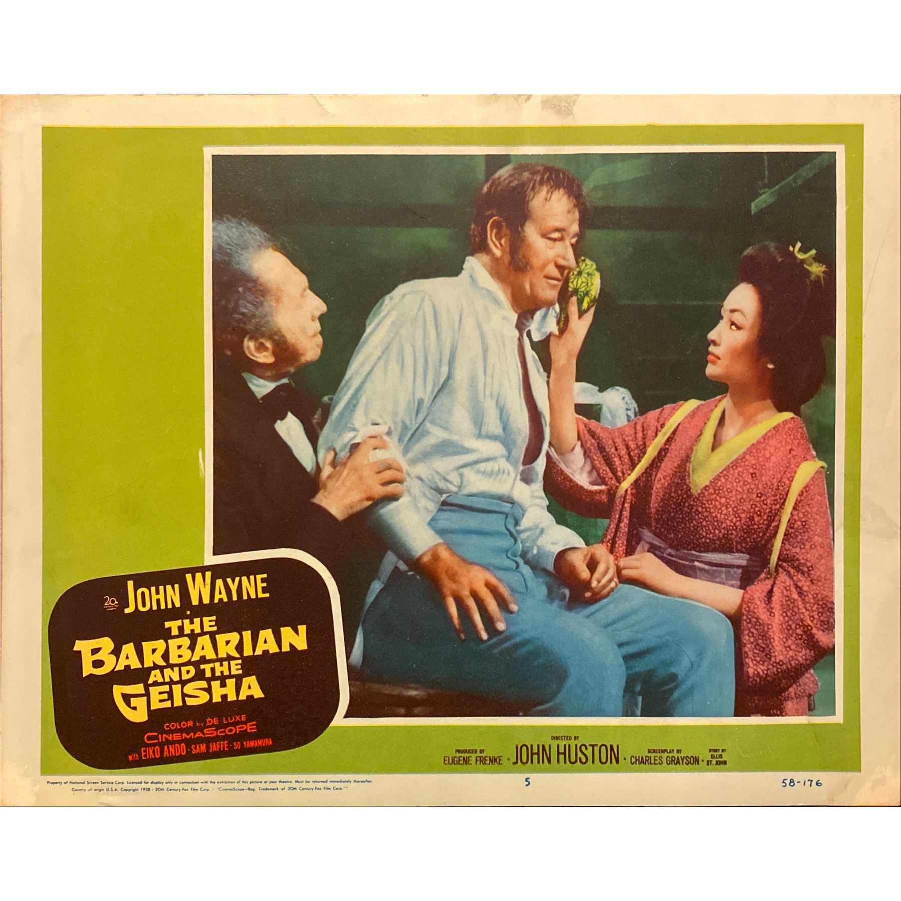 John Wayne, Sam Jaffe, and Eiko Ando "The Barbarian and the Geisha" original Lobby Card