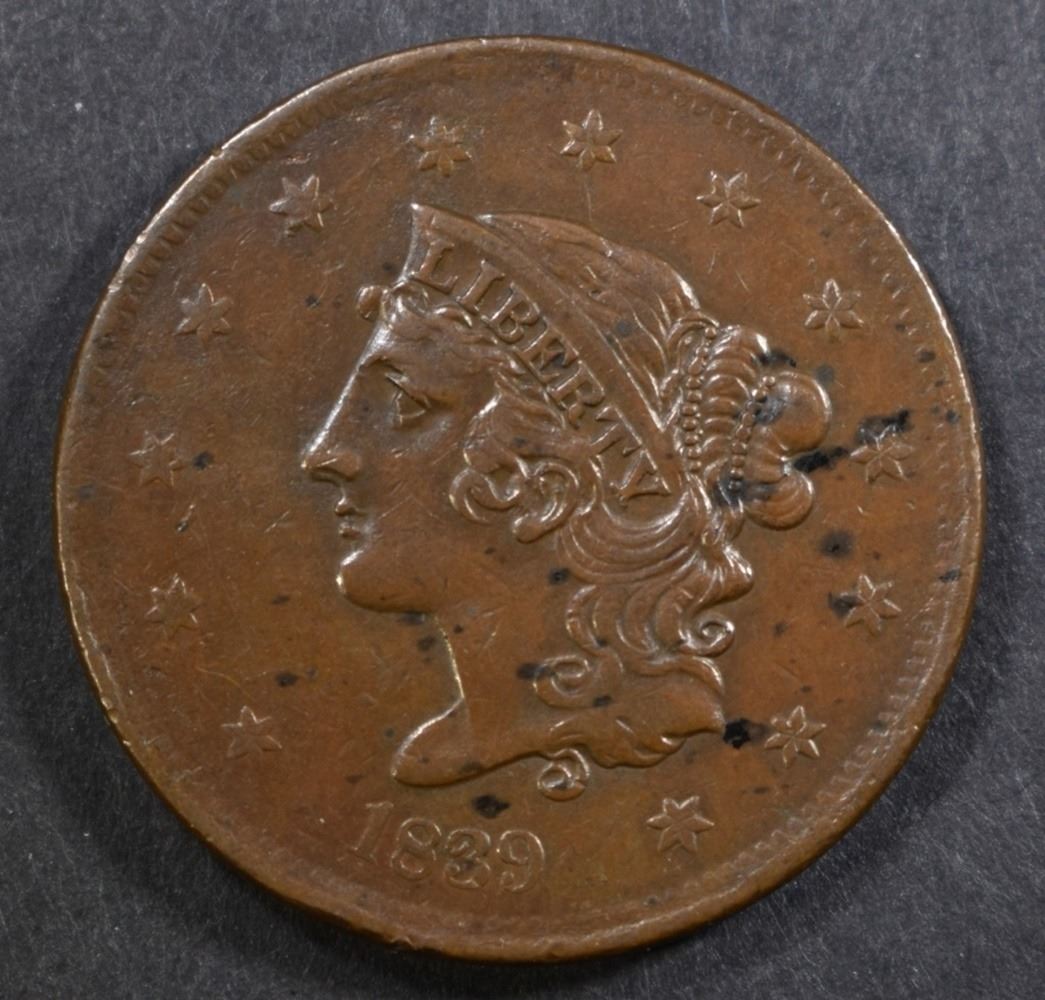 1839 LARGE CENT XF/AU