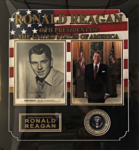 Ronald Reagan Signed Photo Collage