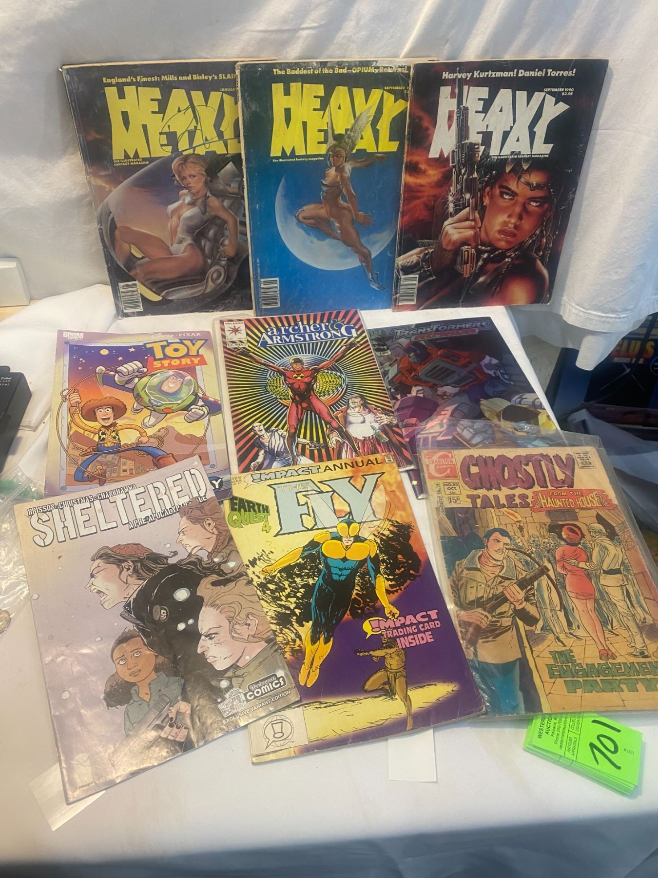 Heavy metal magazines and assorted comics