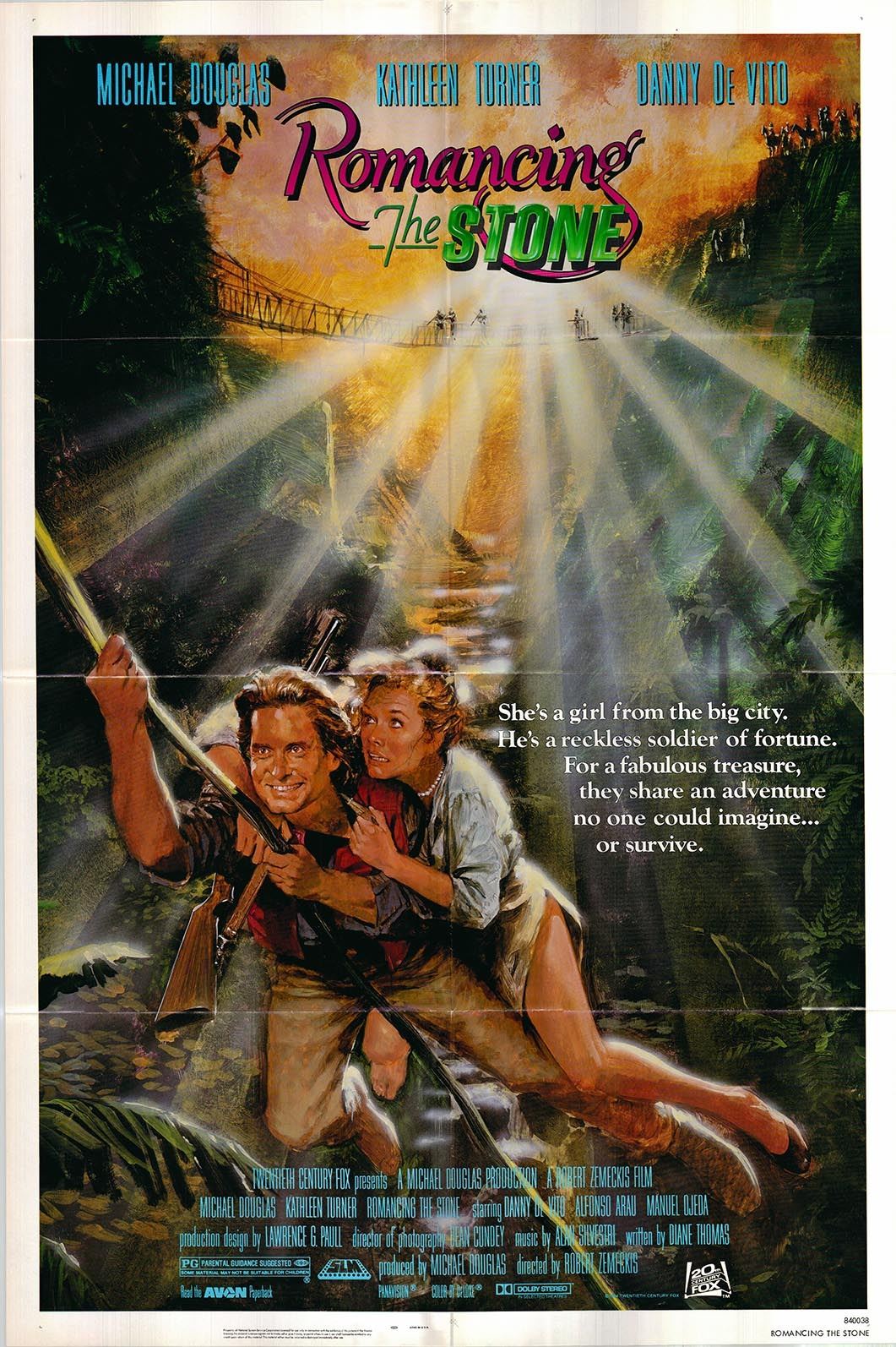 Romancing the Stone original 1984 vintage one sheet movie poster