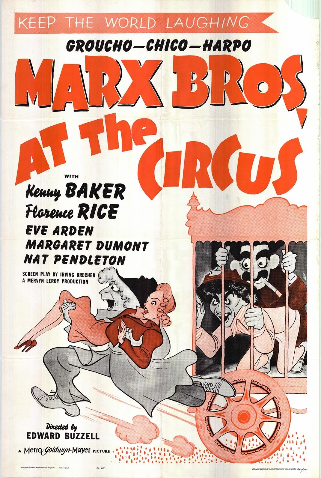 Marx Bros at the Circus original 1962R vintage one sheet poster