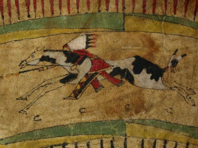 Large Sioux painted buffalo robe