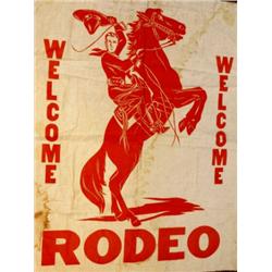 Vintage cloth "Welcome Rodeo" banner