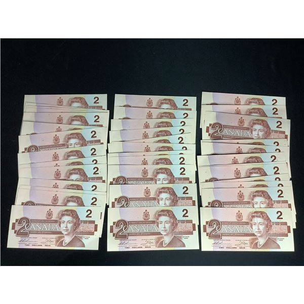 50 1986 CANADIAN 2 BILLS SERIAL NUMBERS IN SEQUENTIAL ORDER FROM 50-1986-canadian-2-bills-serial-numbers-in-sequential-order-from