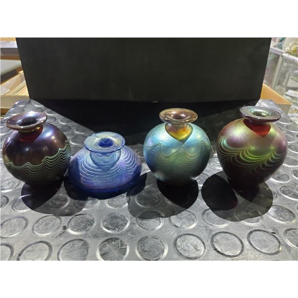 3 Robert Held Art Glass Vases 3 And Robert Held Art Glass Vase 2