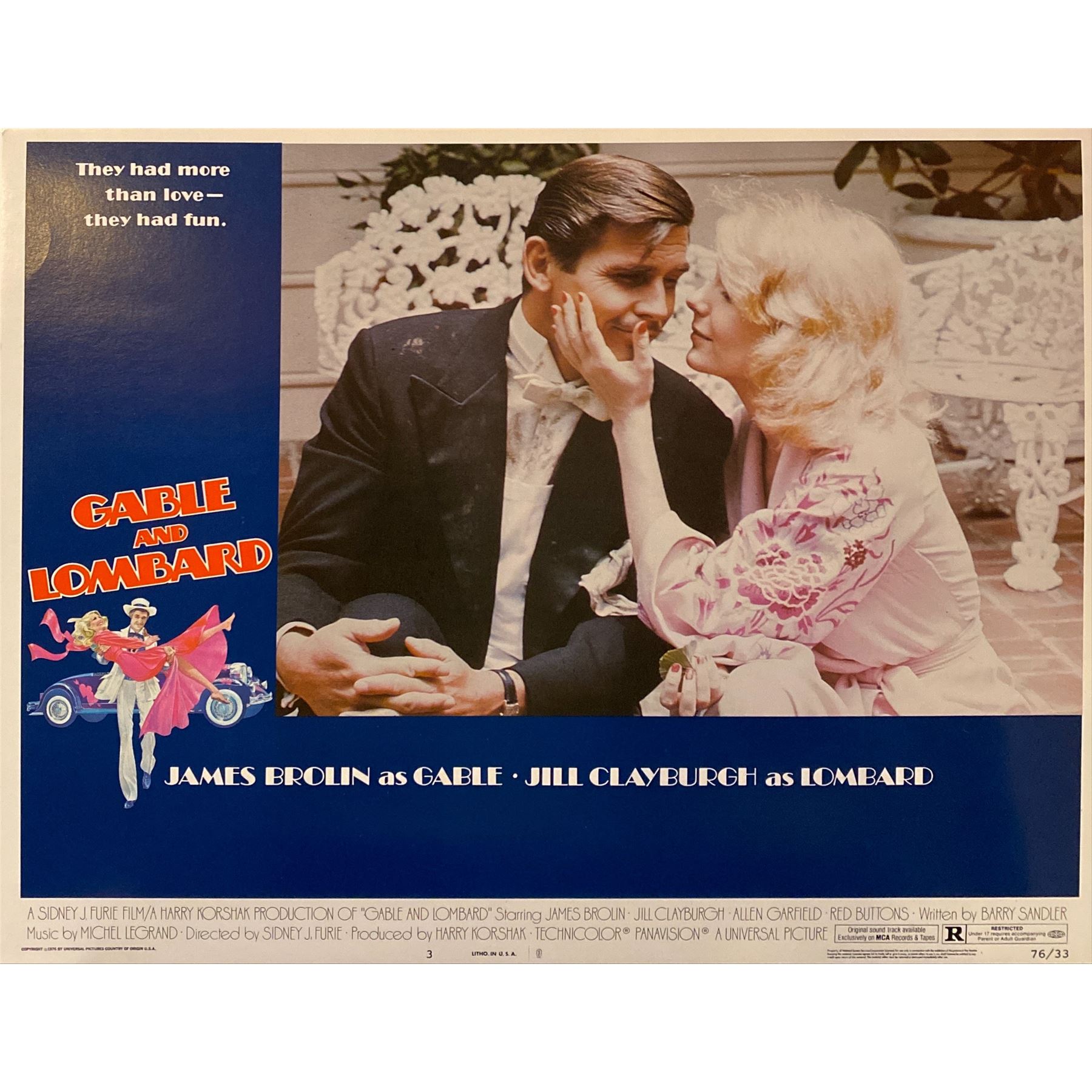 Gable and Lombard 1992 Original Vintage Lobby Card