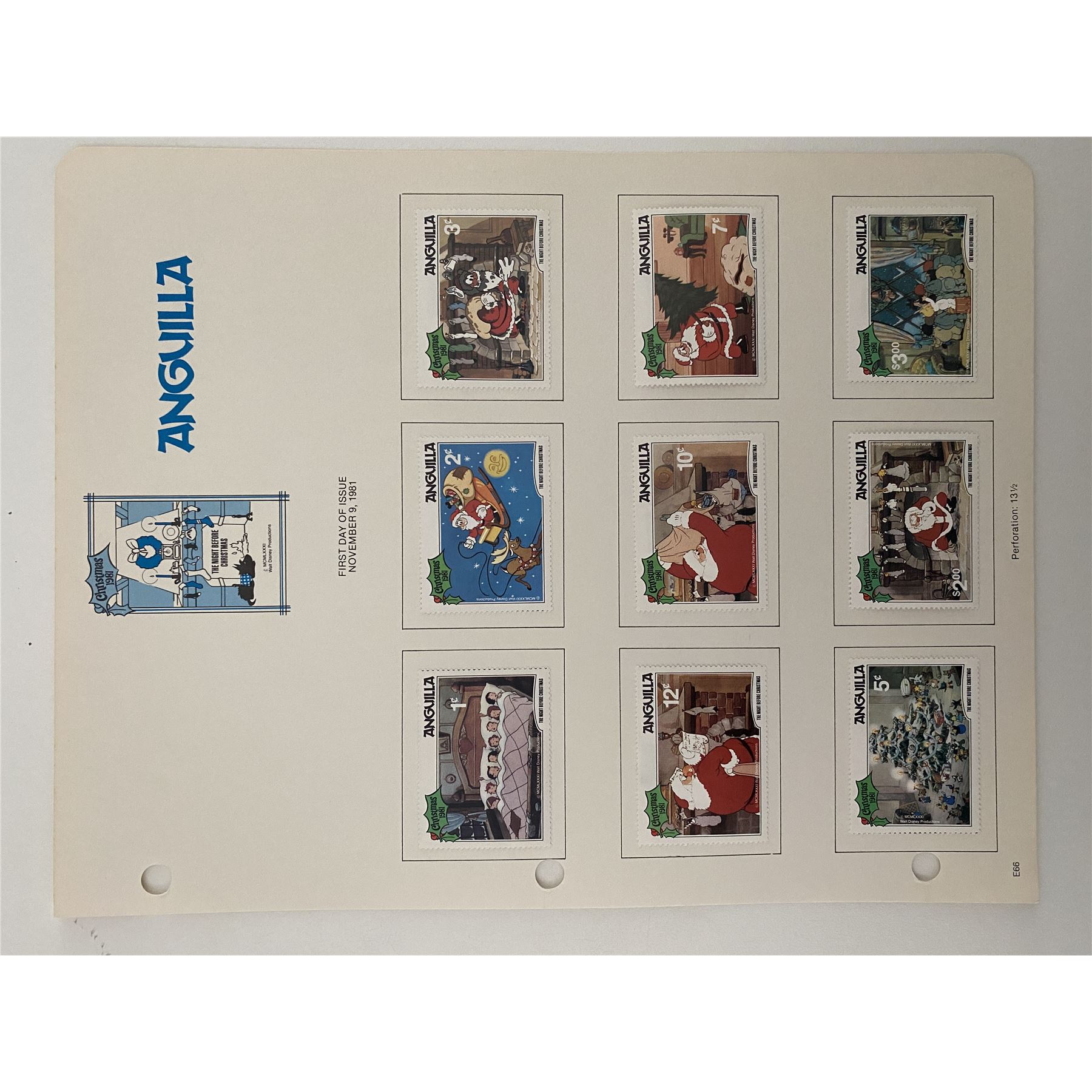Walt Disney The Night Before Christmas, Christmas 1981 Stamp Sheet ...