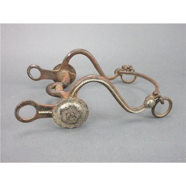 Unmarked Dotted Silver Bit- S Shank- Ported Mouth With Copper Rings ...