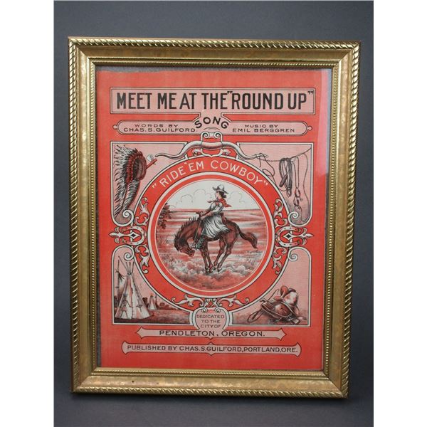 Original Pendleton Round Up Rodeo Poster- 15" X 12"