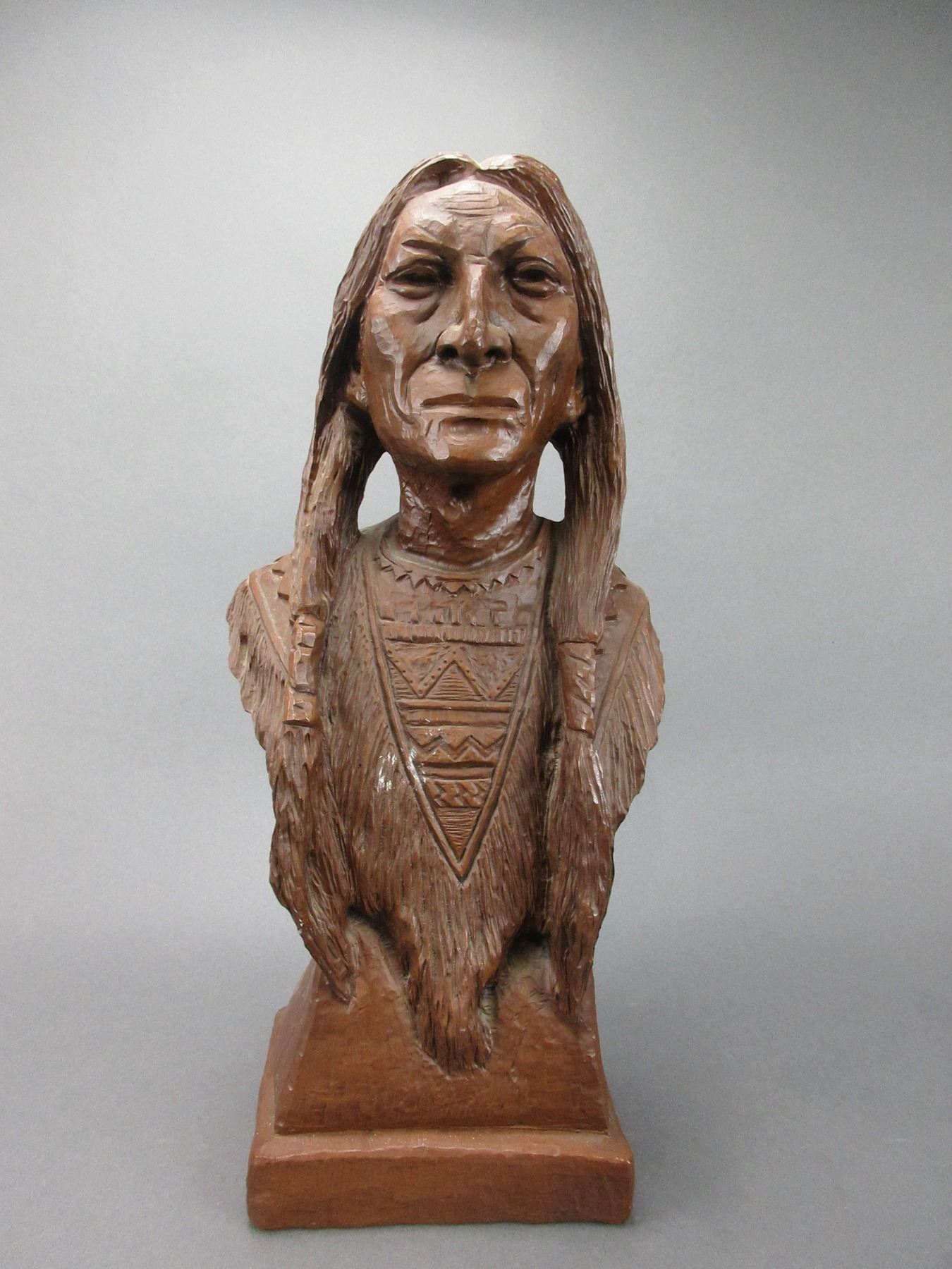 Resin Indian Bust -17"H X 6"W X 4.5"D