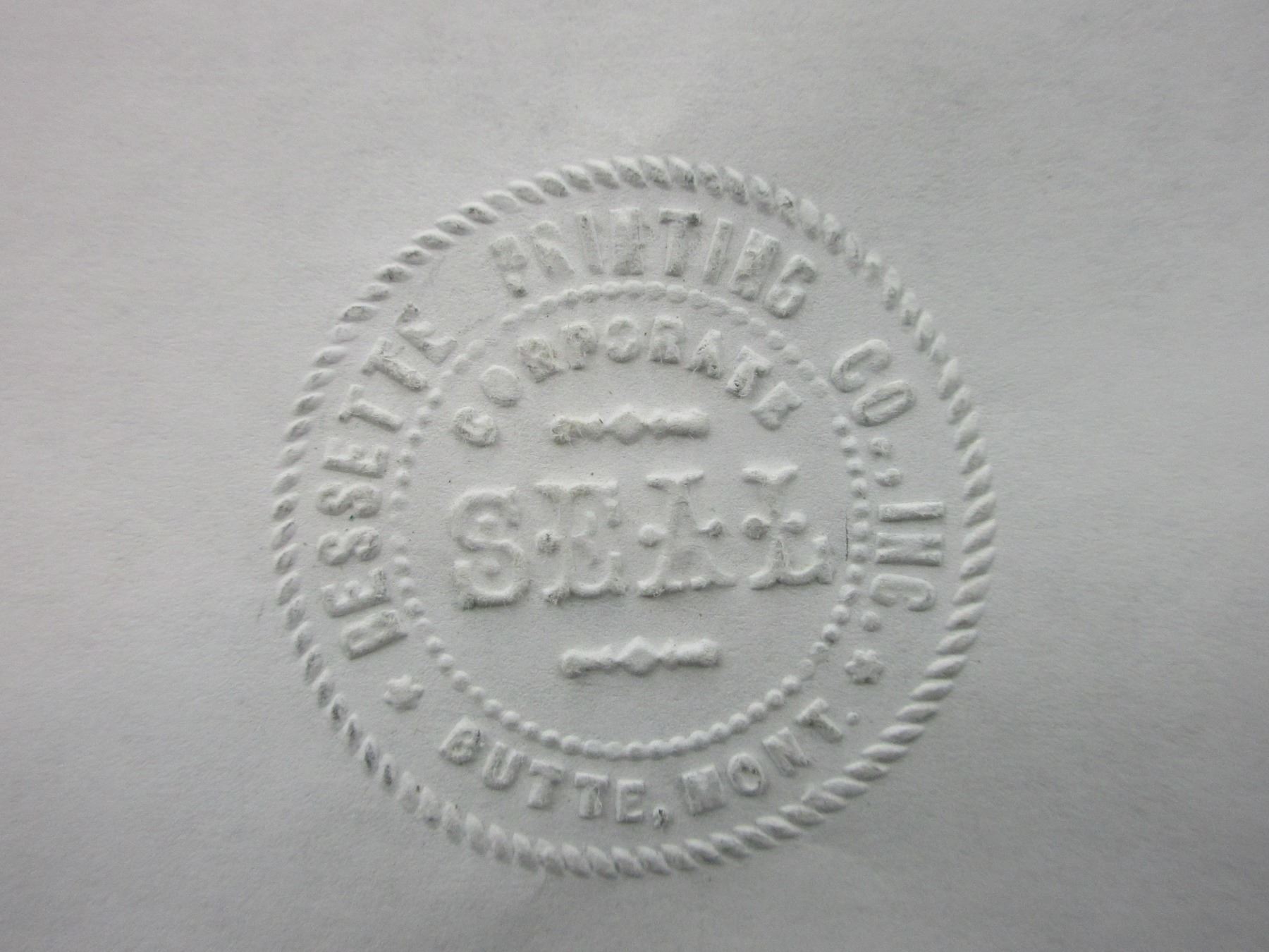 Cast Iron Stamp From Bessette Printing Butte MT