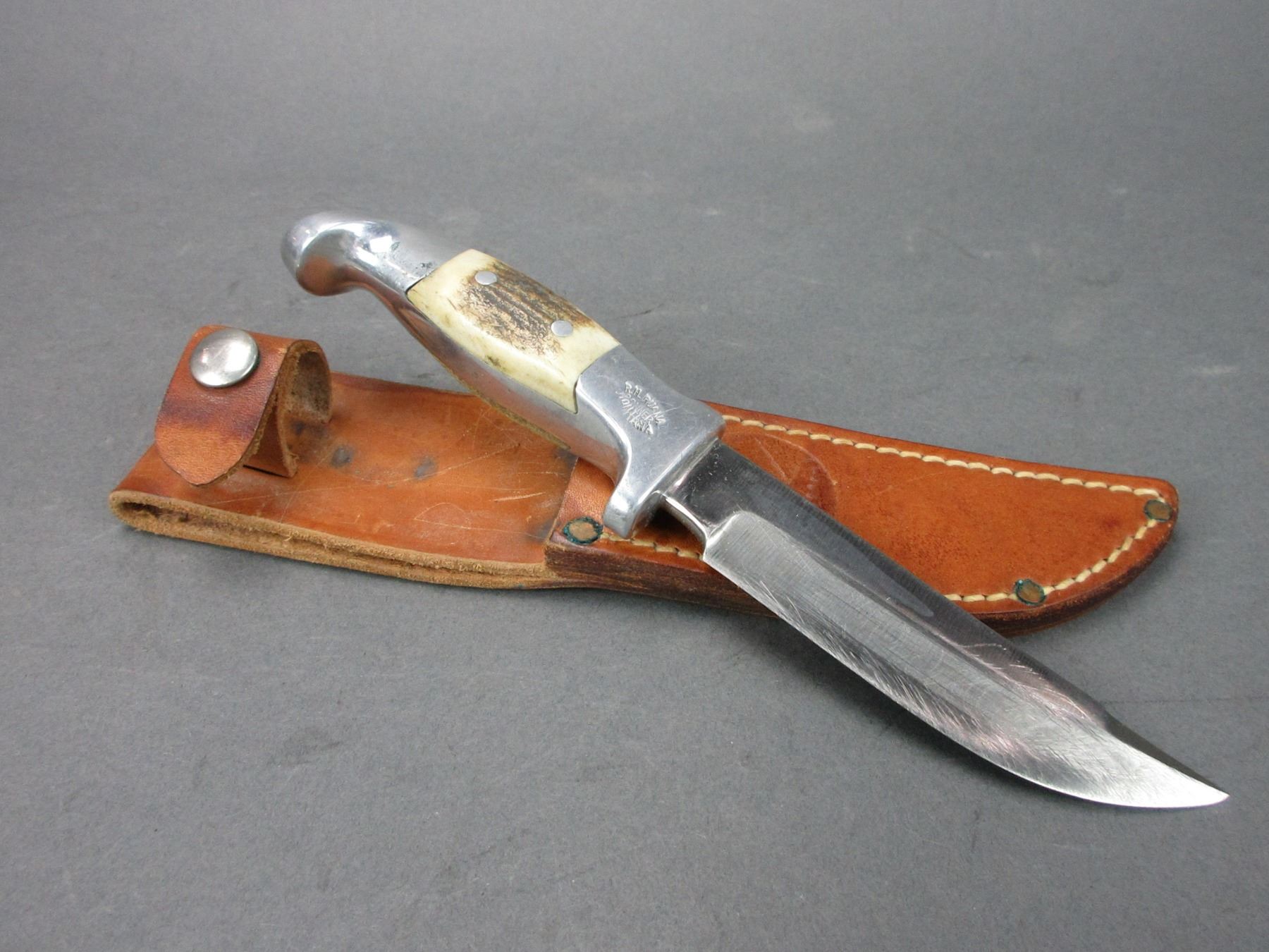 Marked RH Ruana Bonner Montana Knife- Original Sheath- 4.5" Blade- 4 ...