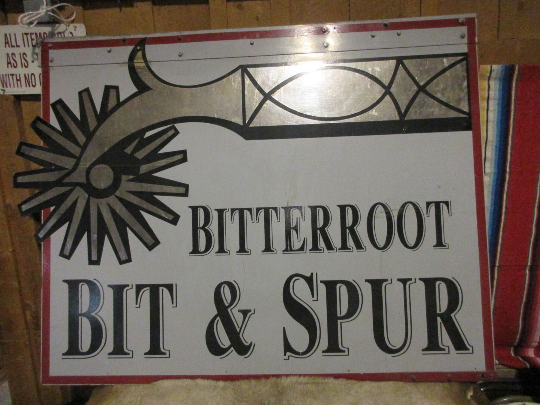 Double Sided Bitterroot Bit And Spur Sign- 60" X 48"