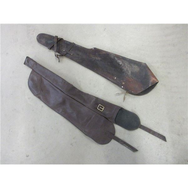 Leather Rifle Scabbard- 36"L- Leather Takedown Gun Scabbard- 26"L