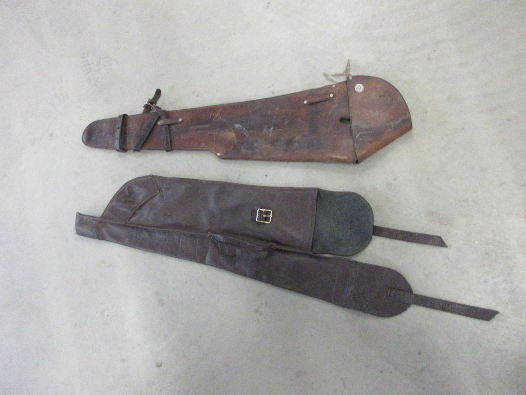 Leather Rifle Scabbard- 36"L- Leather Takedown Gun Scabbard- 26"L