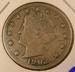 1902 LIBERTY / V NICKEL - CH VF