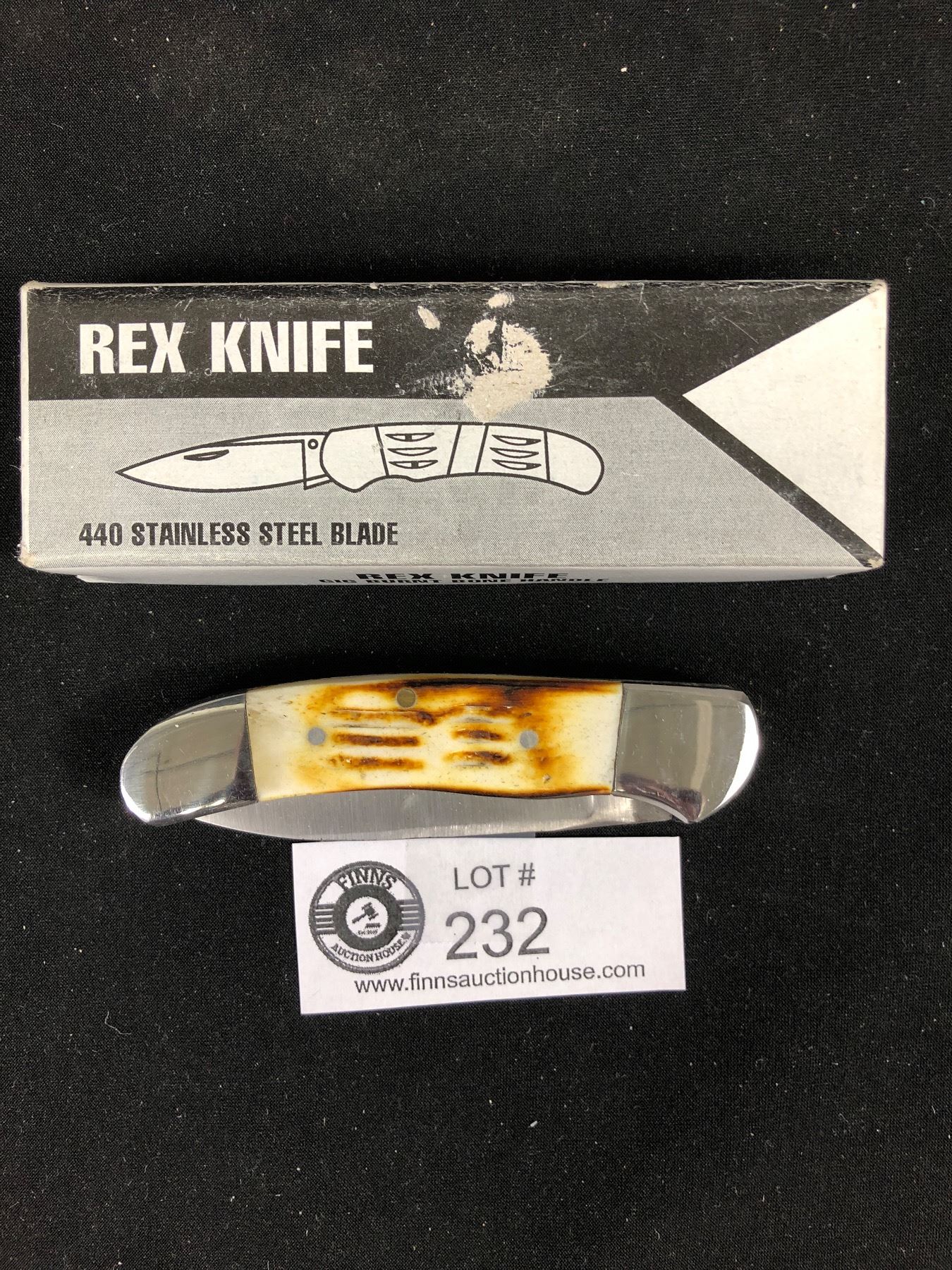 Rex Knife. 440 Steel Folding Pocket Knife In Box